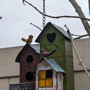 Accents | New Metal Bird Houses For Outside Hanging Multi House ...